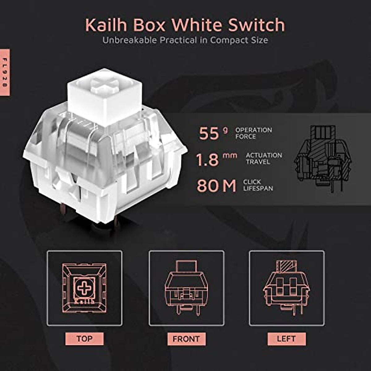 FL ESPORTS FL980 96% 1800 Layout Wired Mechanical Keyboard, 98 Keys RGB Hot Swappable Programmable Gaming Keyboard w/Light Tactile Kailh Box White Switches, Durable PBT Keycaps, (Olivia)