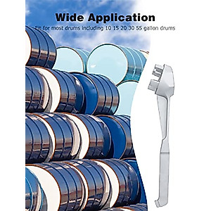 Mellbree Bung Wrench, Aluminum Gallon Drum Wrench Barrel Wrench Drum Opener Tool for Opening 10 15 20 30 50 55 Gallon Drum, Fits 2 inch and 3/4 inch Bung Caps