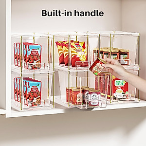 4Pack Large Stackable Kitchen Storage Drawers Multi-purpose under Sink Acrylic Drawers Organizers Clear Drawer Organizers Bins with Handles for Bathroom Kitchen Pantry