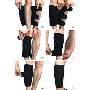 Rungear Calf Shin Support Brace, Adjustable Compression Leg Sleeve Wrap Band for Running Cycling Sports - Great Shin Support Improves Blood Circulation & Reduces Leg Swelling Injury, 1 Sleeve (Black)