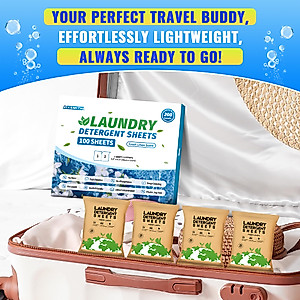 FIXSMITH Laundry Detergent Sheets - 200 Loads (100 Sheets) Fresh Linen Scent - Hypoallergenic,Eco Friendly Laundry Detergent Strips Ultra-Concentrated Travel Detergent Sheets.Plastic-Free,Liquidless