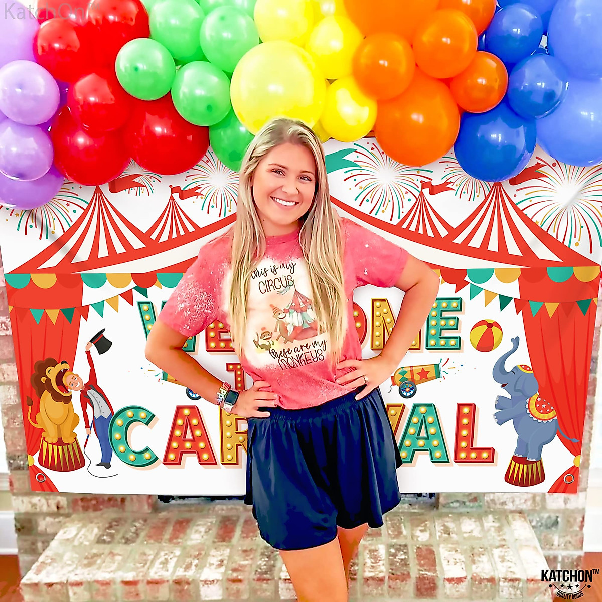 KatchOn, XtraLarge Welcome To The Carnival Banner - 72x44 Inch | Carnival Decorations for Carnival Theme Party Decorations | Carnival Games Decor for Circus Theme Party Decorations | Carnival Backdrop