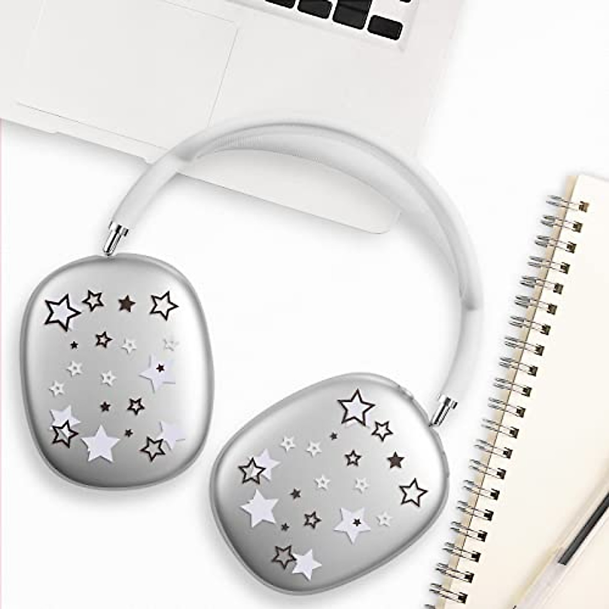 AIIEKZ Case Cover for AirPods Max, Painted Soft TPU Anti-Scratch Protective Ear Cups Case for Apple Airpods Max Headphones (Stars)