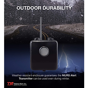 Dakota Alert MURS Alert Transmitter (MAT) - Battery Operated Passive Infrared Motion Sensor - Multi Use Radio Service With Telescopic Antenna