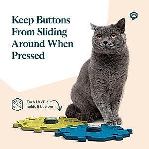 FluentPet Sound Button Tester Kit - Dog Buttons for Communication - Compact Talking Buttons for Dogs and Cats - Dog Talking Button Set with 2 Recordable Buttons and 2 Compact HexTile Soundboard Mats