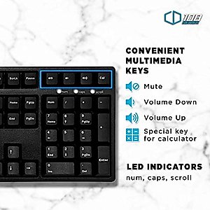 ikbc CD108 V2 Mechanical Keyboard, Cherry MX Blue Switch, Full Size with Mistel PBT Keycaps, Windows/Mac