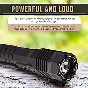 Avenger Defense Pink Stun Gun Torch for Women - Rechargeable Flashlight Protection Device (Choclate Black)