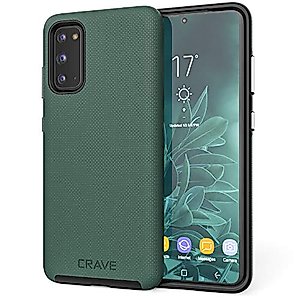 Crave Dual Guard for Samsung Galaxy S20 Case, Shockproof Protection Dual Layer Case for Samsung Galaxy S20, S20 5G - Forest Green