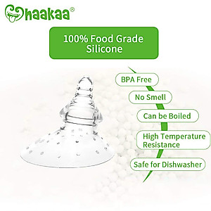 haakaa Nipple Shield Breastfeeding with Carry Case Using for Protects Sore Cracked Nipples Flat Inverted and Latch On Difficulties to Help Mums Continue Breastfeeding,1 pc (Round Shape)