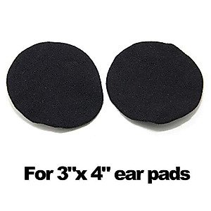 Headphone Covers, Ancable 2-Pairs Washable Flex Headset Earpad Cloth Cover for Gym, Training, Aviation, Racing, Gaming, etc More Over The Ear Headphones (Black)