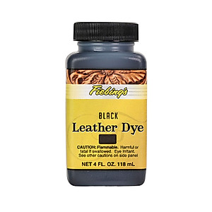 Fiebing's Leather Dye - Alcohol Based Permanent Leather Dye - 4 oz - Black
