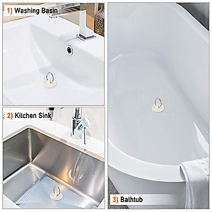 uxcell Drain Stopper, 3 Sizes Rubber Sink Stopper Plug 23mm/26.5mm/29mm with Hanging Ring for Bathtub Kitchen and Bathroom 1Set (3 Pieces)