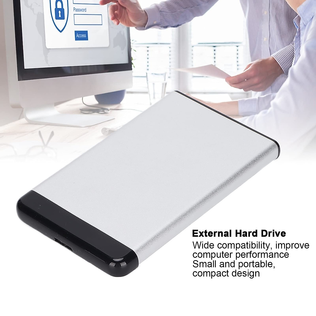 External Hard Drive, 40GB/80GB/120GB/250GB/320GB/500GB/1TB/2TB Fast Data Transfer 50-130M/S Portable Ultra Slim HDD with Mirco USB 3.0 Port ​for Desktop, Laptop, All in One Computers (80GB-Silver)