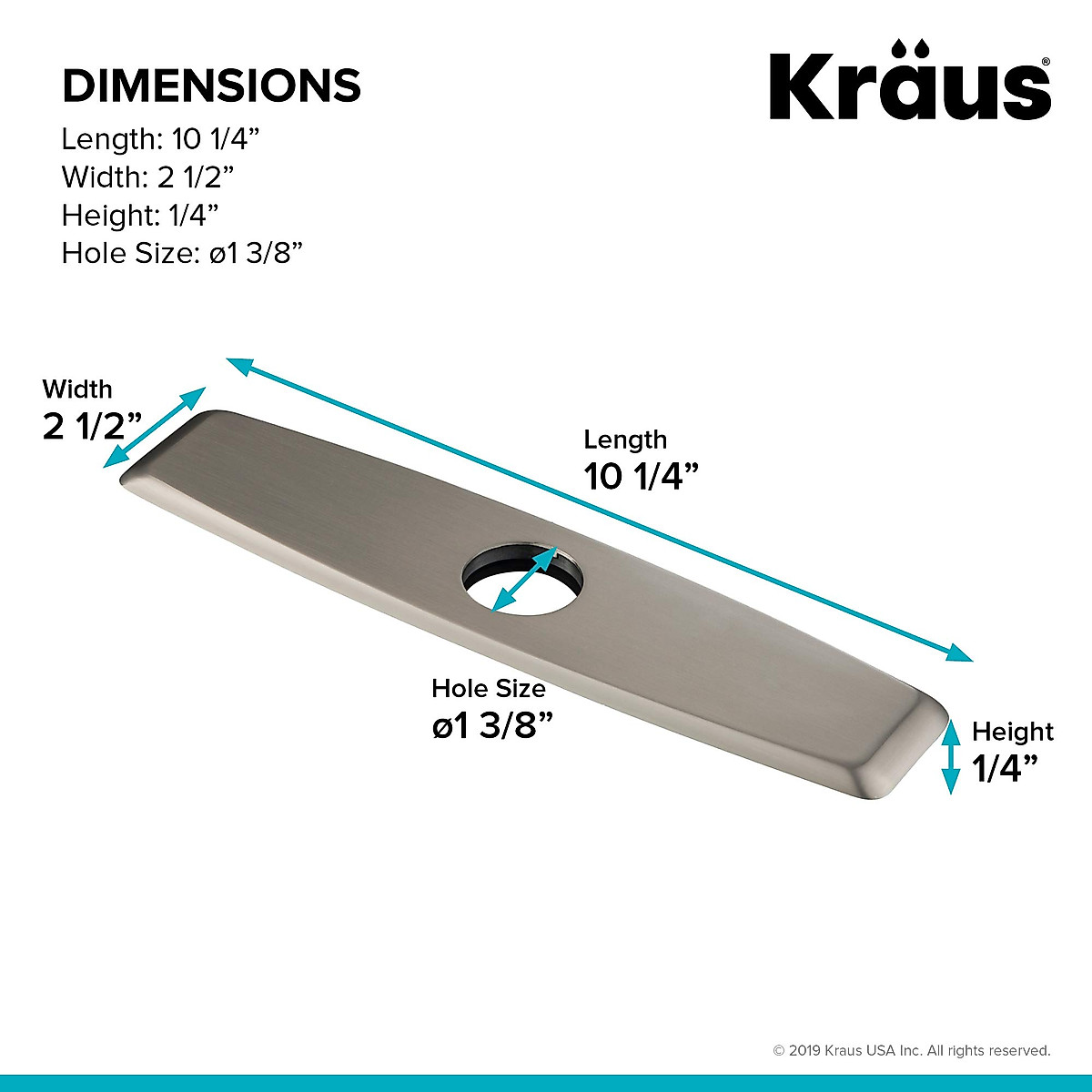 Kraus DP02SFS, Kitchen Faucet Deck Plate, Spot Free Stainless Steel