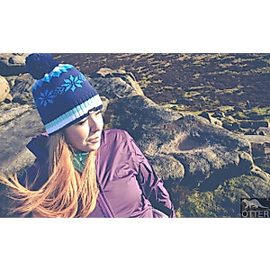 OTTER Waterproof, Windproof, Breathable - Beanie Hats Suitable for All Activities in All Weather Conditions Hat in 7 Colours (White & Blue)