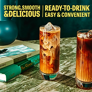 Wandering Bear Organic Straight Black Cold Brew Coffee On-the-Go, Iced Coffee, 11 fl oz, 1 pack - Extra Strong, Smooth, Organic, Unsweetened, Shelf-Stable, Ready to Drink, Cold Coffee, Cold Brewed Coffee