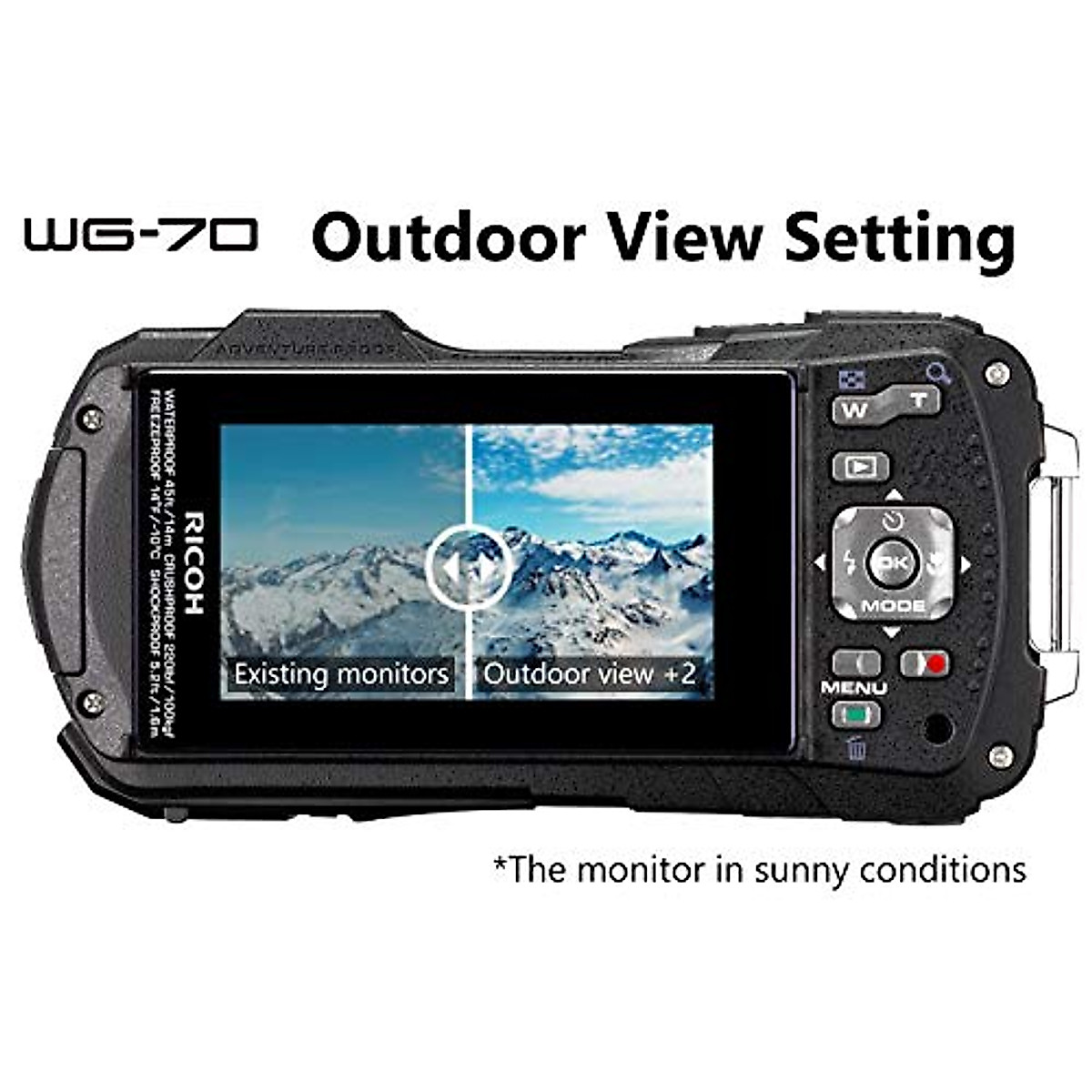 Ricoh WG-70 Orange Waterproof Digital Camera 16MP