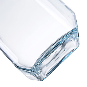 Diamond Star Glass Storage Jar with Stainless Steel Screw Lid 0.5 Gallons Square Glass Canister Kitchen Airtight Glass Jar with Chalkboard Labels (0.5 Gallons)