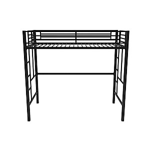 DHP Brian Twin Metal Loft Bed, Black