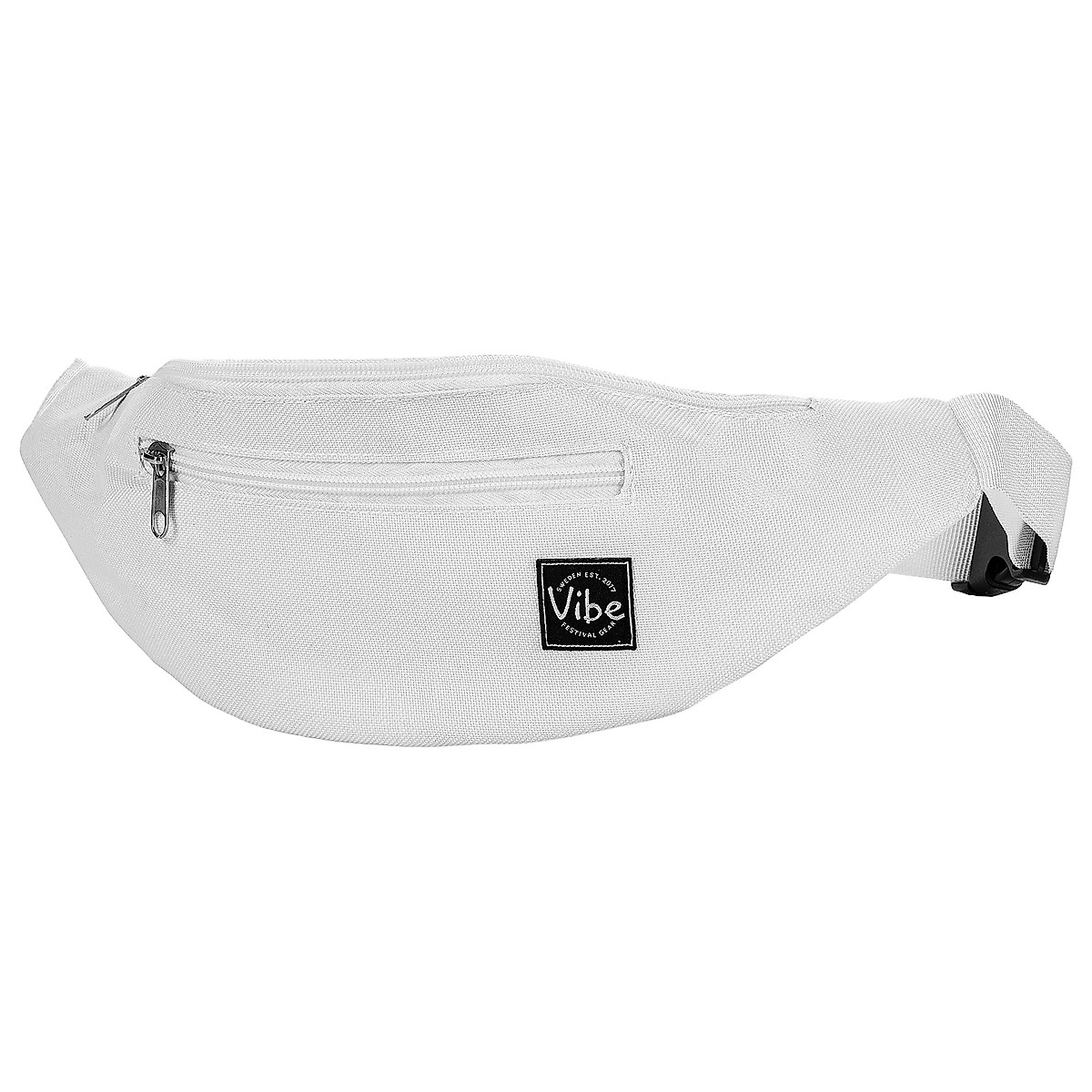 Vibe Festival Gear Fanny Pack for Men Women - Solid Color - White Fanny Pack - Cute Waist Bag for Festival Rave Hiking Running Cycling
