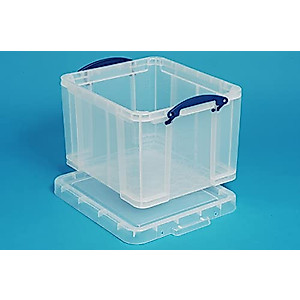 Really Useful Storage Box 35 Litre Clear with 2 x Large Dividers