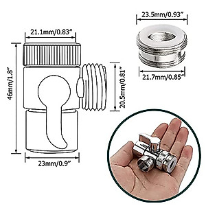 Faucet Diverter Valve with Faucet Aerator Sink Faucet to Garden Hose Shunt Faucet Adapter for Bathroom/Kitchen Sink Faucets Connected to Portable Washing Machines/Dishwashers (G1/2 "& 3/4 ")