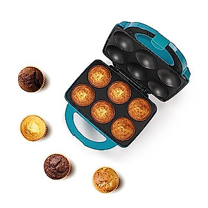 Holstein Housewares Non-Stick Cupcake Maker, Teal - Makes 6 Cupcakes, Muffins, Cinnamon Buns - Birthdays, Holidays, and More