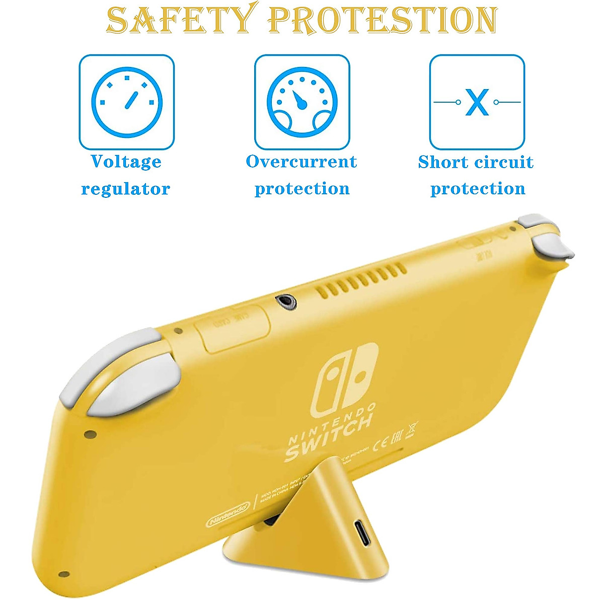 Charging Dock for Nintendo Switch Lite, Charging Stand Station Compatible with Nintendo Switch (Yellow)