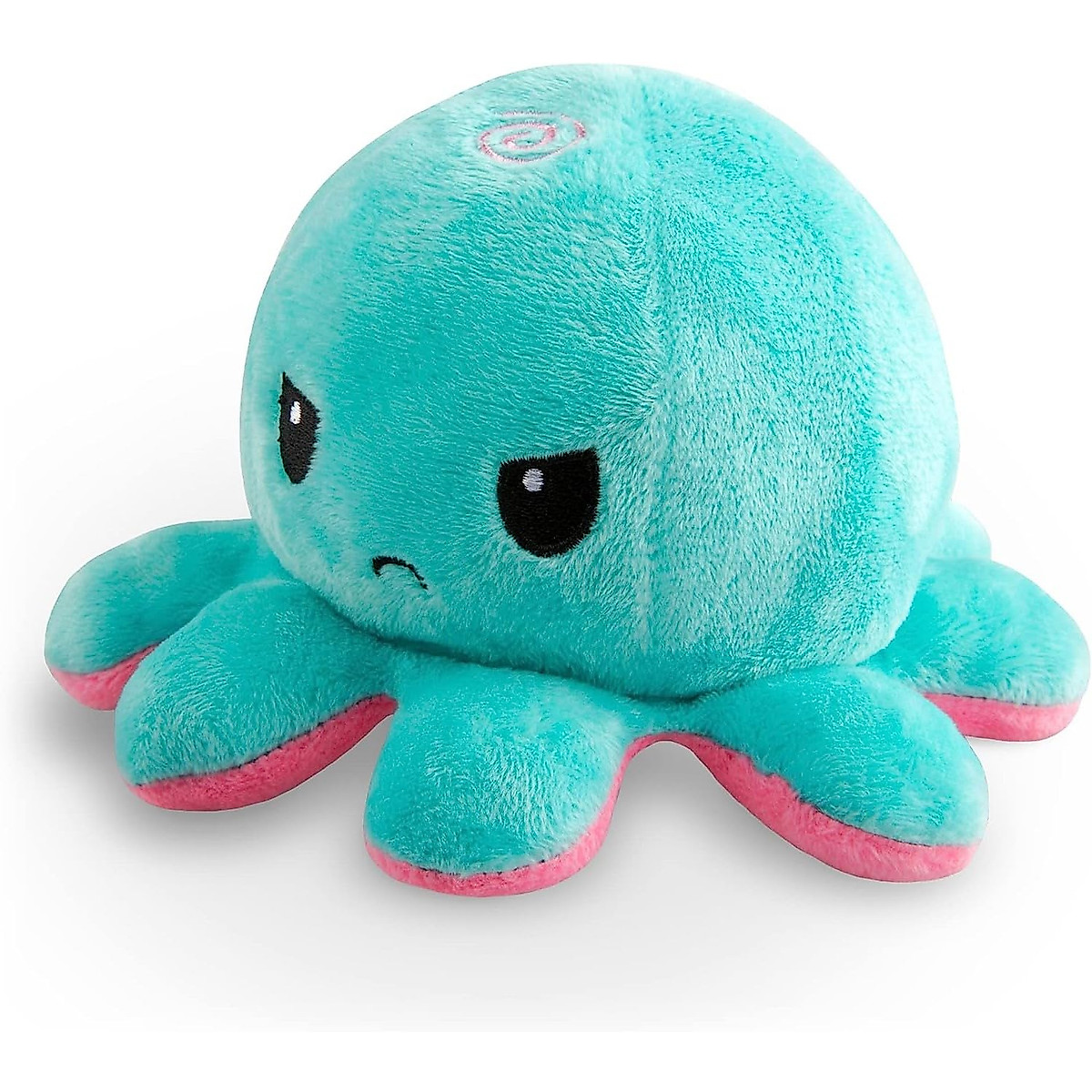 TeeTurtle - The Original Reversible Octopus Plushie - Pink + Aqua - Cute Sensory Fidget Stuffed Animals That Show Your Mood, 4 inch