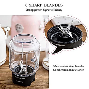 Smoothie Blender, Homeleader Personal Blender for Shakes and Smoothies, Portable Blender with 6 Sharp Blades, 21oz Travel Cup and Lids, Pink
