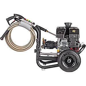 Simpson Cleaning MS61085 MegaShot 3400 PSI Gas Pressure Washer, 2.5 GPM, Kohler SH270, Includes Spray Gun and Extension Wand, 5 QC Nozzle Tips, 5/16-in. x 25-ft. MorFlex Hose, Black