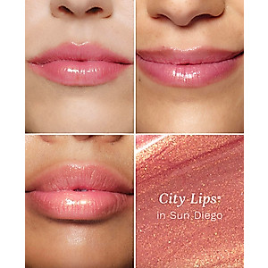 City Beauty City Lips Plumping Lip Gloss Sun Diego - High-Shine Gloss for Fuller, Younger-Looking Lips | Hydrating & Smoothing Lip Treatment Hyaluronic Acid