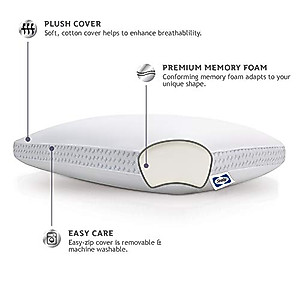 Sealy - Hybrid Bed in a Box - 10 Inch, Medium-Firm Feel, Queen Size, CopperChill Technology, CertiPur-US Certified & Essentials Memory Foam Pillow, Standard/Queen, White
