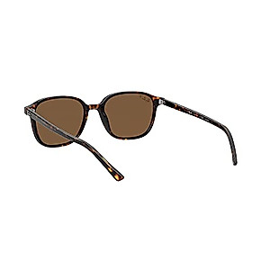 Ray-Ban RB2193 Leonard Polarized Square Sunglasses, Havana/B-15 Brown, 55 mm