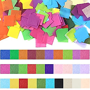 RYKOMO 6000 Sheets Tissue Paper Squares, 30 Assorted Colors Art Rainbow Tissue Paper Tissue Mosaic Squares for DIY Projects Arts Craft Scrapbooking Classroom Activities (3 x 3cm)