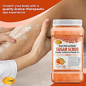 SPA REDI - Sugar Body Scrub, Mandarin, 128 Oz, Exfoliating, Moisturizing, Hydrating and Nourishing, Glow, Polish, Smooth and Fresh Skin - Body Exfoliator