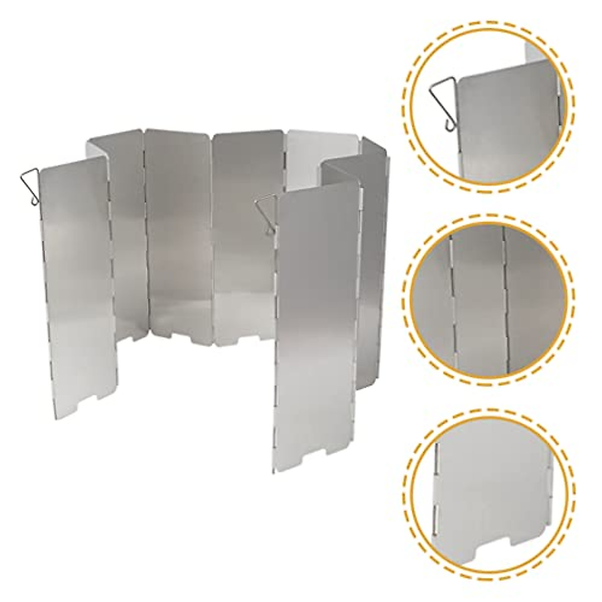 VANZACK Camping Stove Portable Bbq Portable Bbq 16 Sheets of Creative Windscreen Burner Windshield Foldable Windproof BBQ Windscreen with Bag Portable Burner Portable Burner Portable Stove