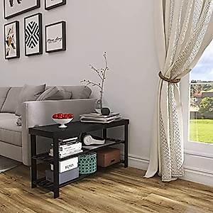 Wonder Comfort Bamboo Rack 3 Tier Shelf Organizer Stand Shoe Shelving Cabinet Bench Holder, Storage Units for Hallway Living Room Bedroom Corridor Sturdy, Brown