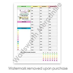 Faith With God All Things Are Possible Christian Bible Womens Weekly Planner Organizer Calendar Journal, 8.5 x 11 Disc Bound Ring Binder, 60 pages, Laminated Covers, Stickers