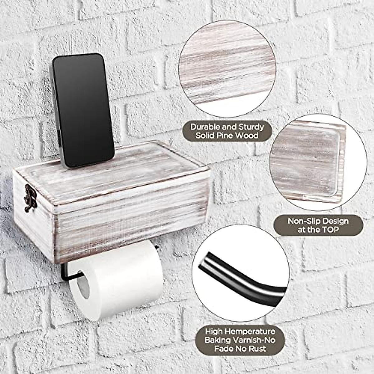 Toilet Paper Holder and 12 Inch Lazy Susan Organizer