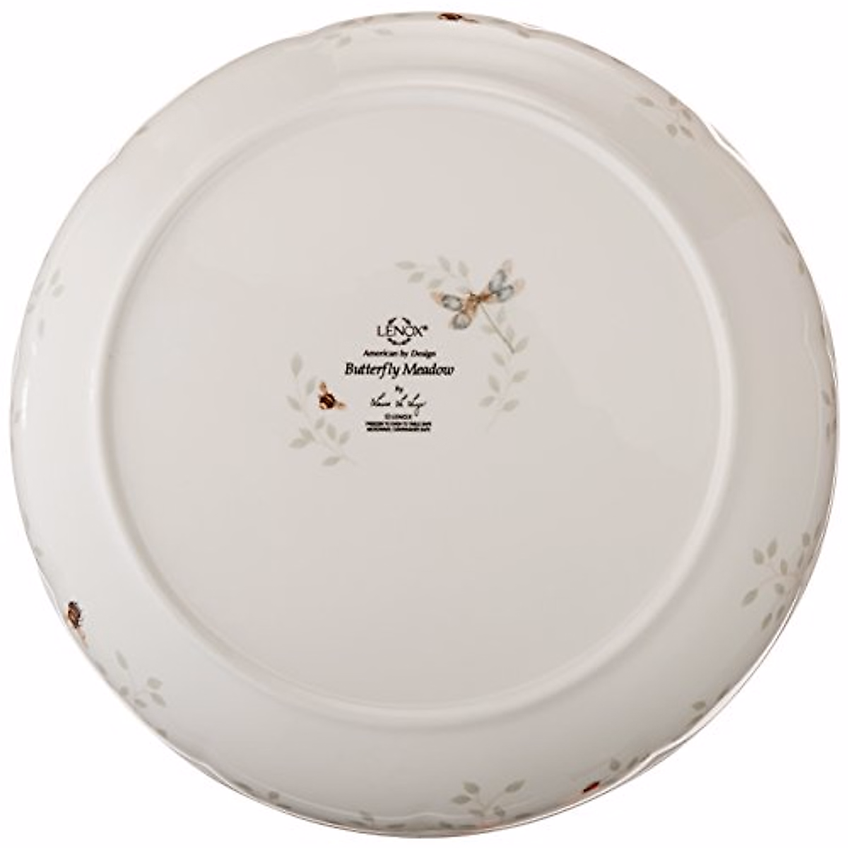 Lenox Butterfly Meadow Low Serve Bowl, White -