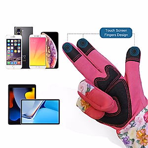 OLSON DEEPAK Long Gardening Gloves for Women,Leather Garden Gloves,Rose Thorn Proof Protective Gloves for Yard, Prunting,Weeding, Ladies Gardening Gifts(Pink)