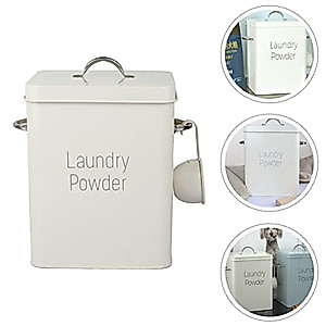 Cabilock Laundry Organizer Box Farmhouse Laundry Powder metal laundry powder container laundry powder bin laundry detergent container Container Metal Laundry Pet Food Container