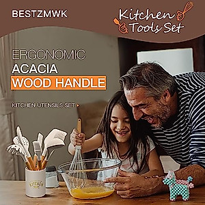 Kitchen Cooking Utensils Set, 14 PCS (Khaki)