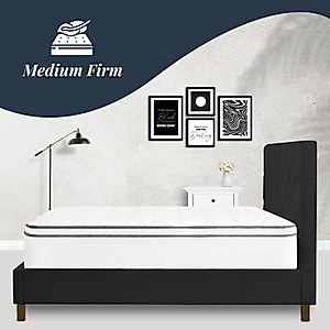 Nutan 10-inch Medium Firm with Eurotop Mattresses Provide Ultimate Comfortable and Relaxation, Complete Body Support, Maintain Correct Posture, White, Full XL