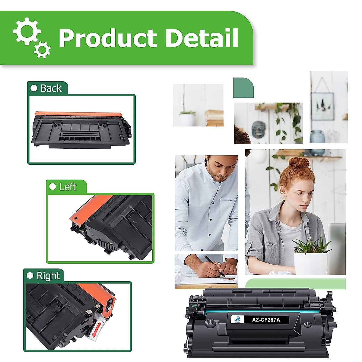 Aztech Compatible Toner Cartridge Replacement for HP 87A CF287A 87X CF287X HP Laserjet Enterprise M506 M506dn M506n M506x HP Laserjet Pro M501 M501dn M527 M527dn Printer (Black, 1-Pack)
