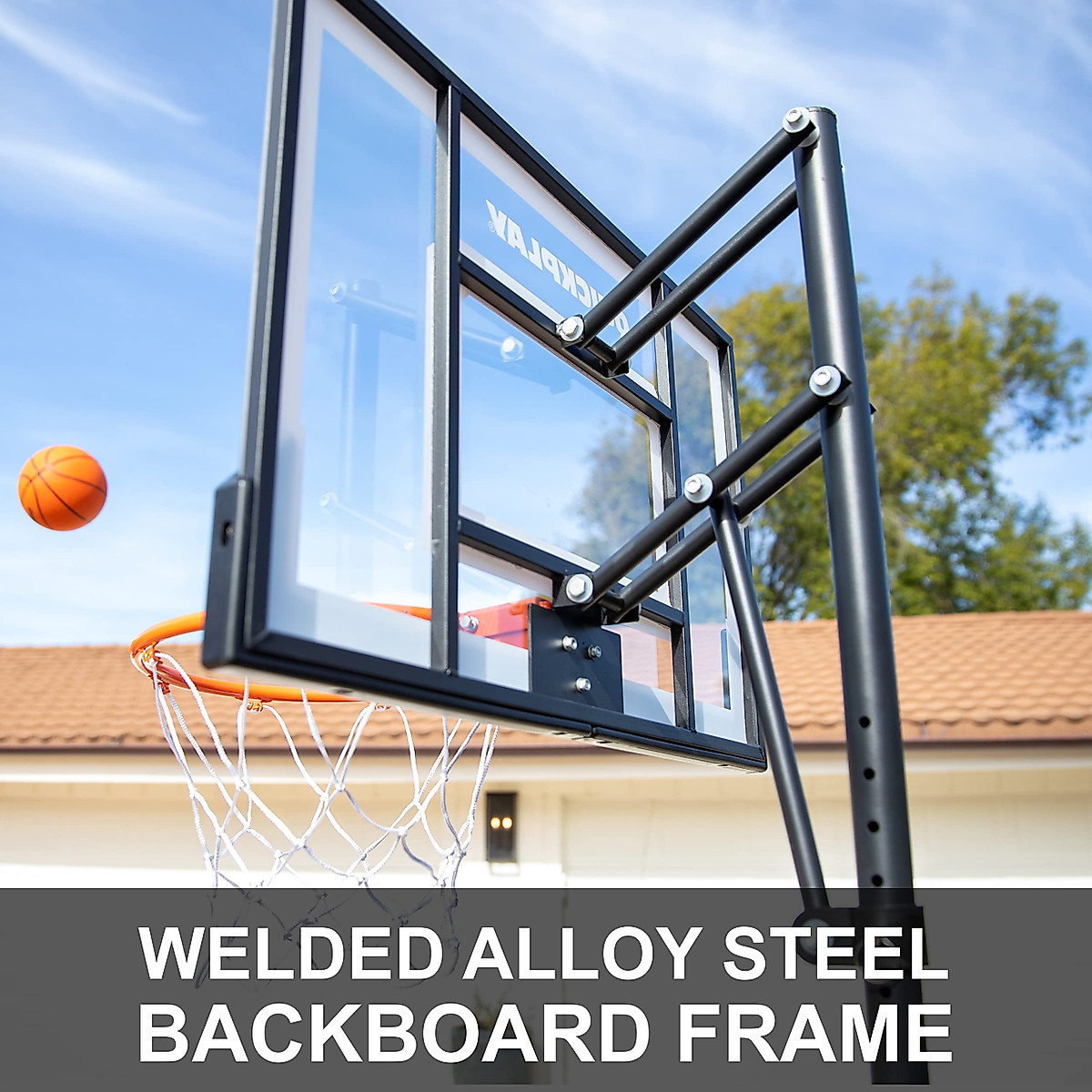 QUICKPLAY Baller Mini Hoop System | Portable Basketball Hoop System with Adjustable Height Pole