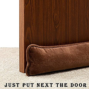 DreamQuil Under Door Snake Draft Stopper Noise Air Door Draft Blocker Heavy Bottom Draft Guard Reduce Light Wind Door Seal Sweep for Outside Patio Exterior or Interior Doors 36 inch (Brown)