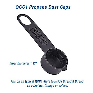 A.I.FORCE 10Pcs QCC1 Propane Dust Caps, LP OPD Filler Valve Dust Cap Strap, QCC1 Thread Protection Sleeve Covers for Propane Tank, Adapter and Gauge Fitting (1.32" Inner Diameter)
