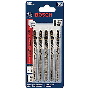 BOSCH T101A 5 pieces 4 In. 14 TPI Special For Plexiglas T-Shank Jig Saw Blades